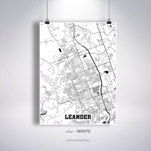 Leander Map Print Leander City Map Texas TX USA Map Poster | Etsy