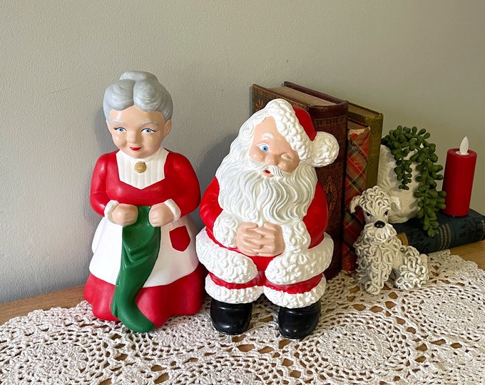 Vintage Santa & Mrs Claus, Ceramic Mr and Mrs Claus, Vintage Ceramics ...