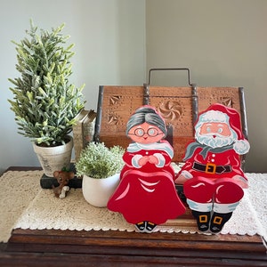 Santa and Mrs Claus Shelf Sitter, Christmas Shelf Sitters, Vintage ...