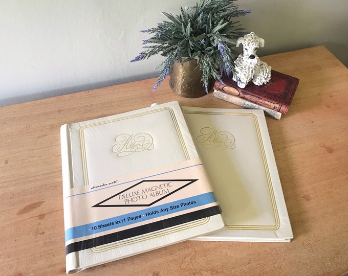 Vintage Photo Album Set, White Photo Album, Vintage Picture Book ...