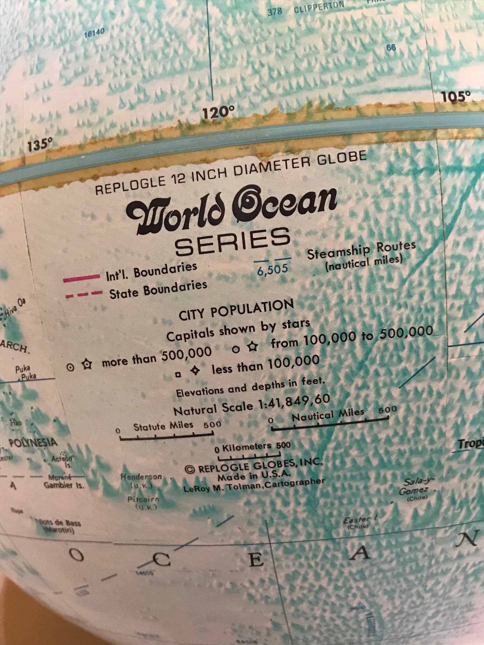 Vintage Blue Globe Replogle World Ocean Globe 12 Inch Globe - Etsy