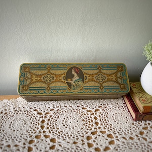 Vintage Metal Tins, Pair of Vintage Tins, Raised Textured Tin, Vintage ...