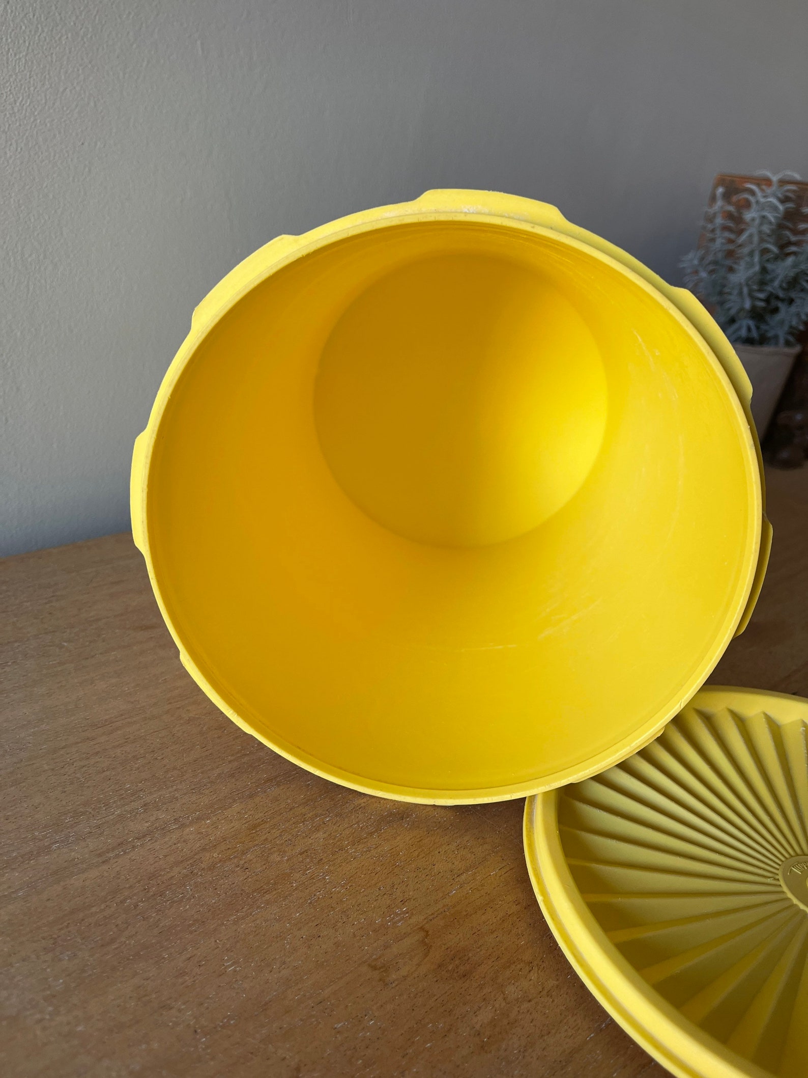 Vintage Tupperware Canister, Yellow Tupperware, Large Yellow Stacking ...