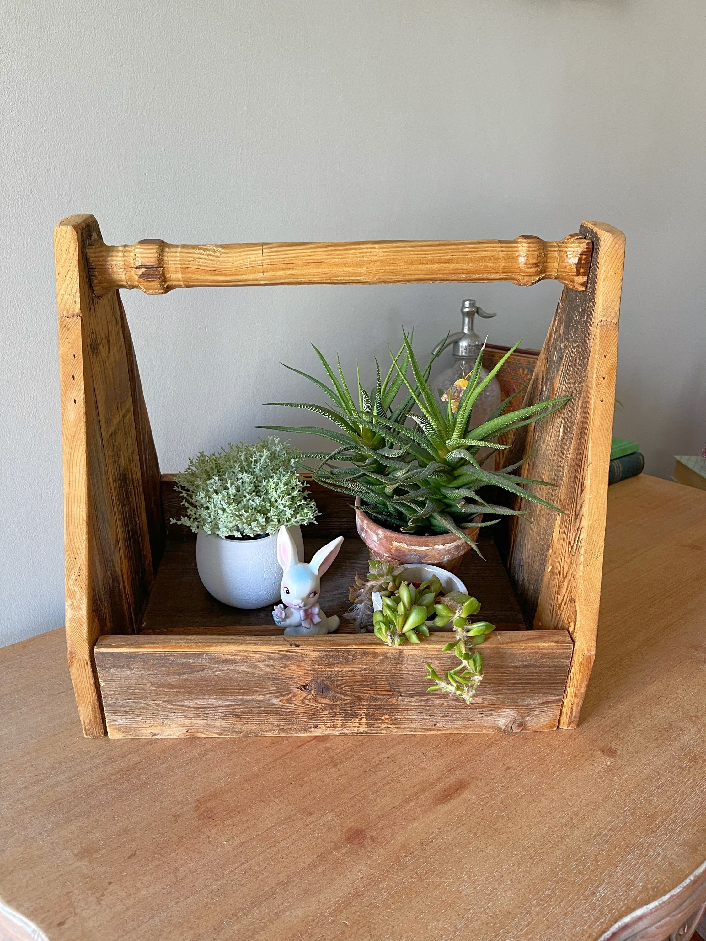 Reclaimed Wooden Tote, Farmhouse Tote, Succulent Planter, Primitive ...