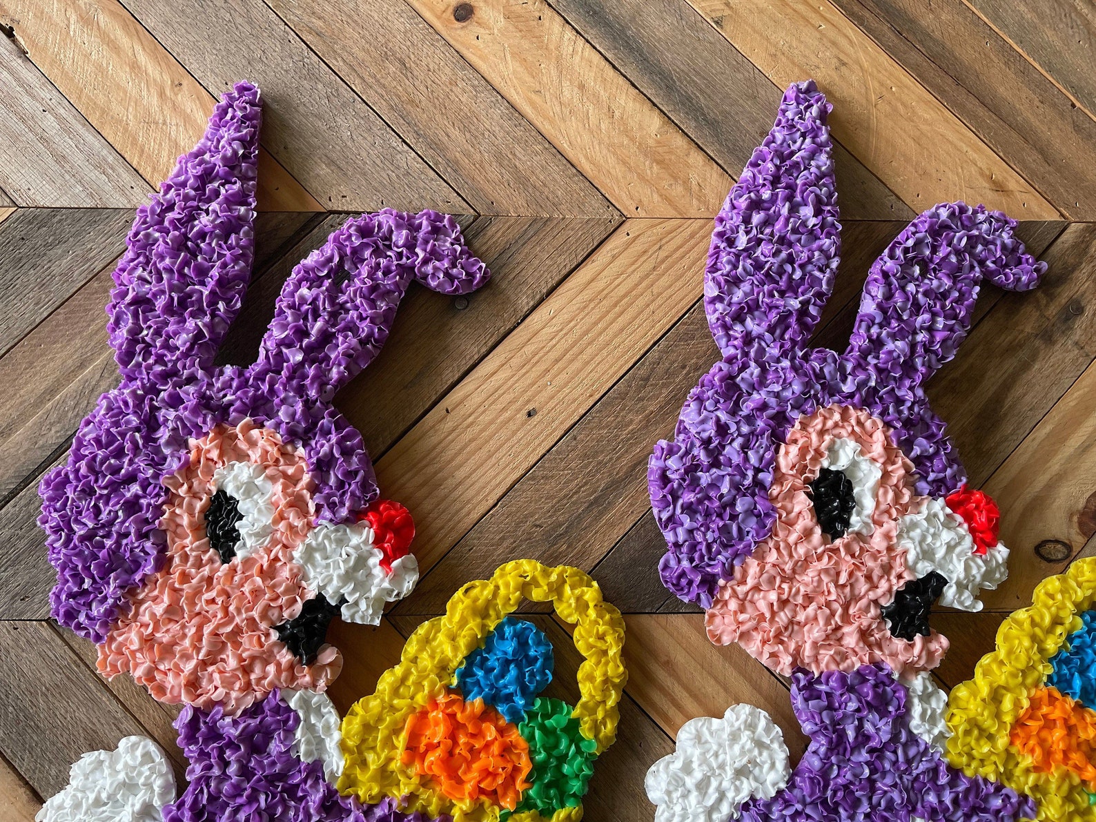 Purple Bunny Vintage Popcorn Bunny Vintage Door Decoration - Etsy