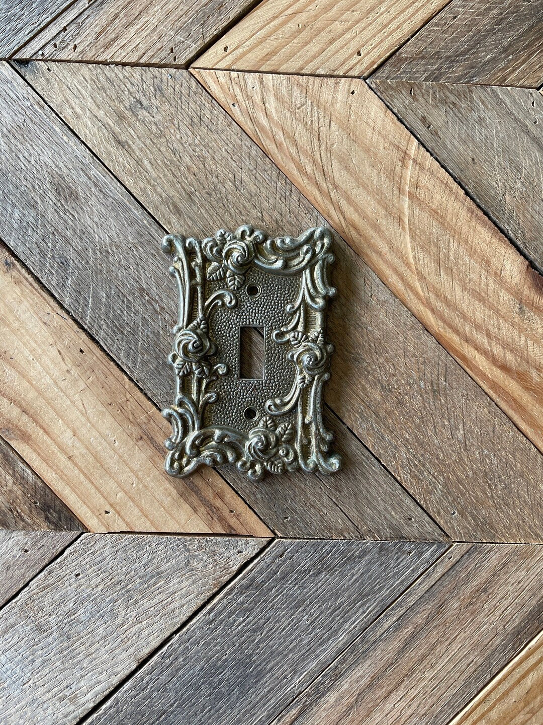 Vintage Brass Colored Switch Plate, Single Switch Plate, Vintage Mid ...