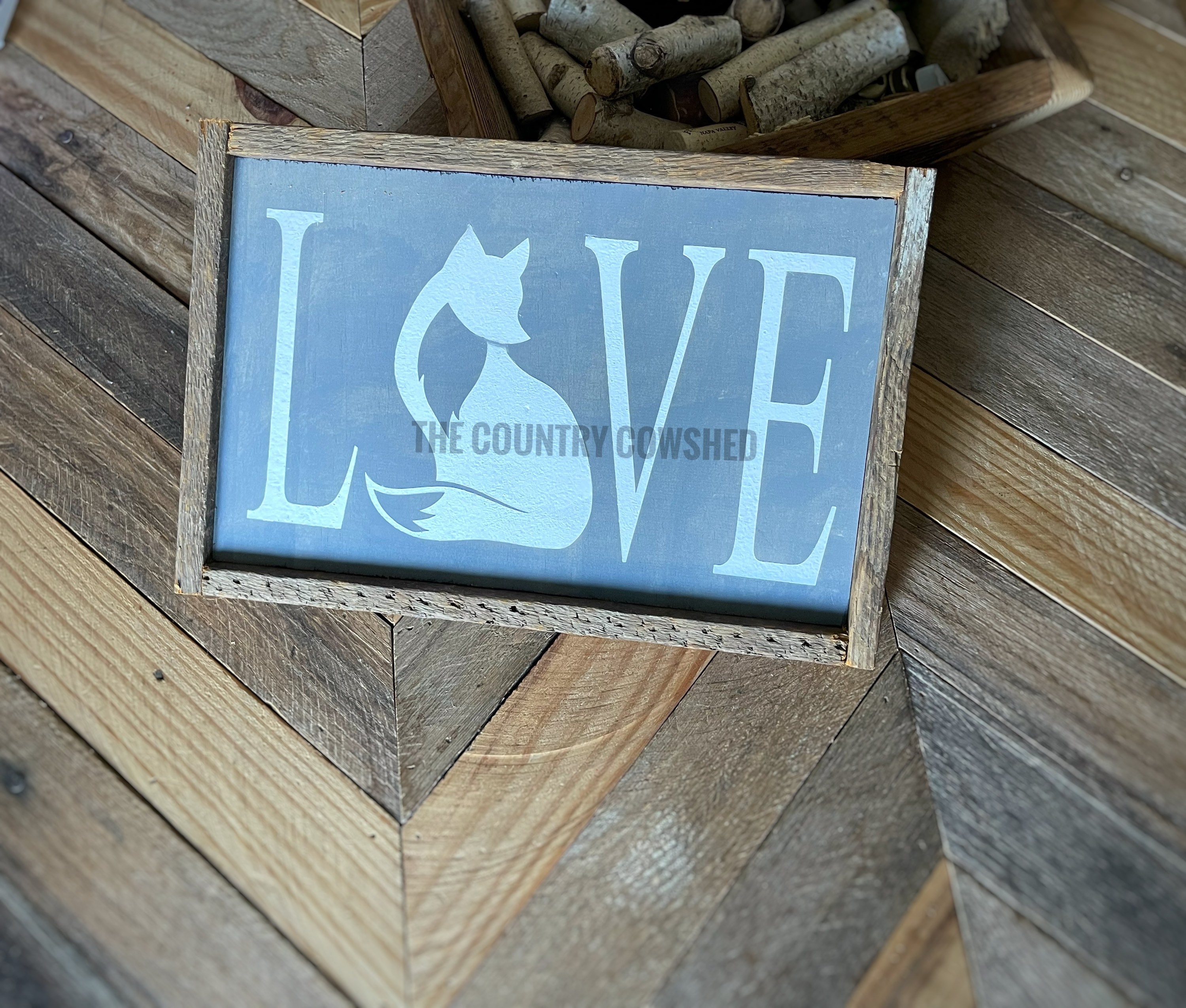 Love Fox Sign Wooden Fox Sign Foxy Sign Farmhouse Sign - Etsy