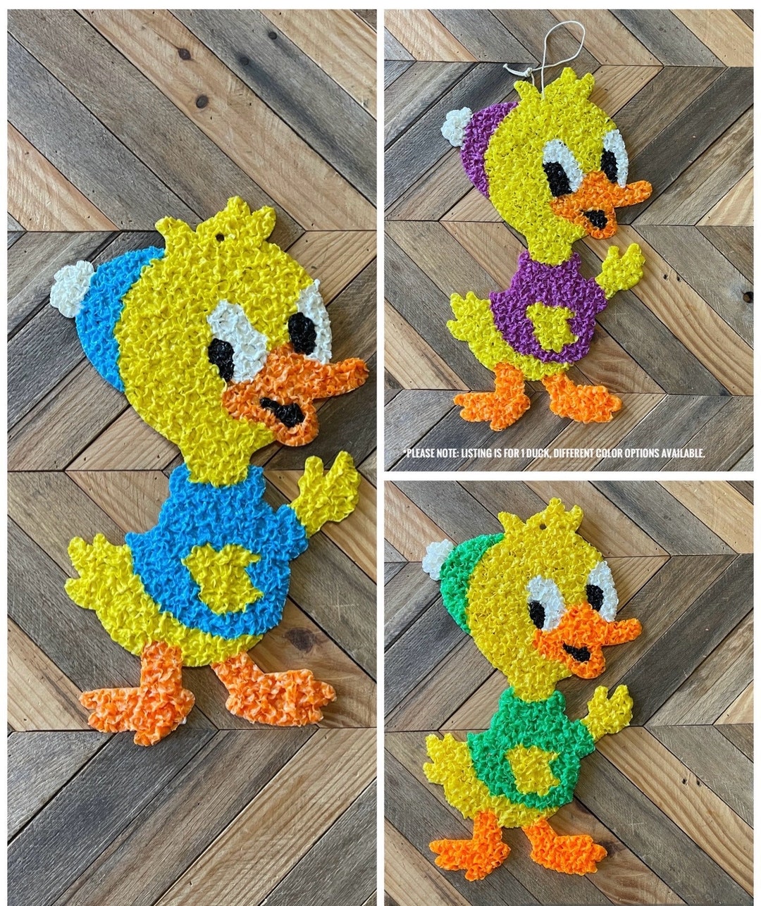 Popcorn Duck With Green Shirt, Vintage Door Decorations, Popcorn Duck ...