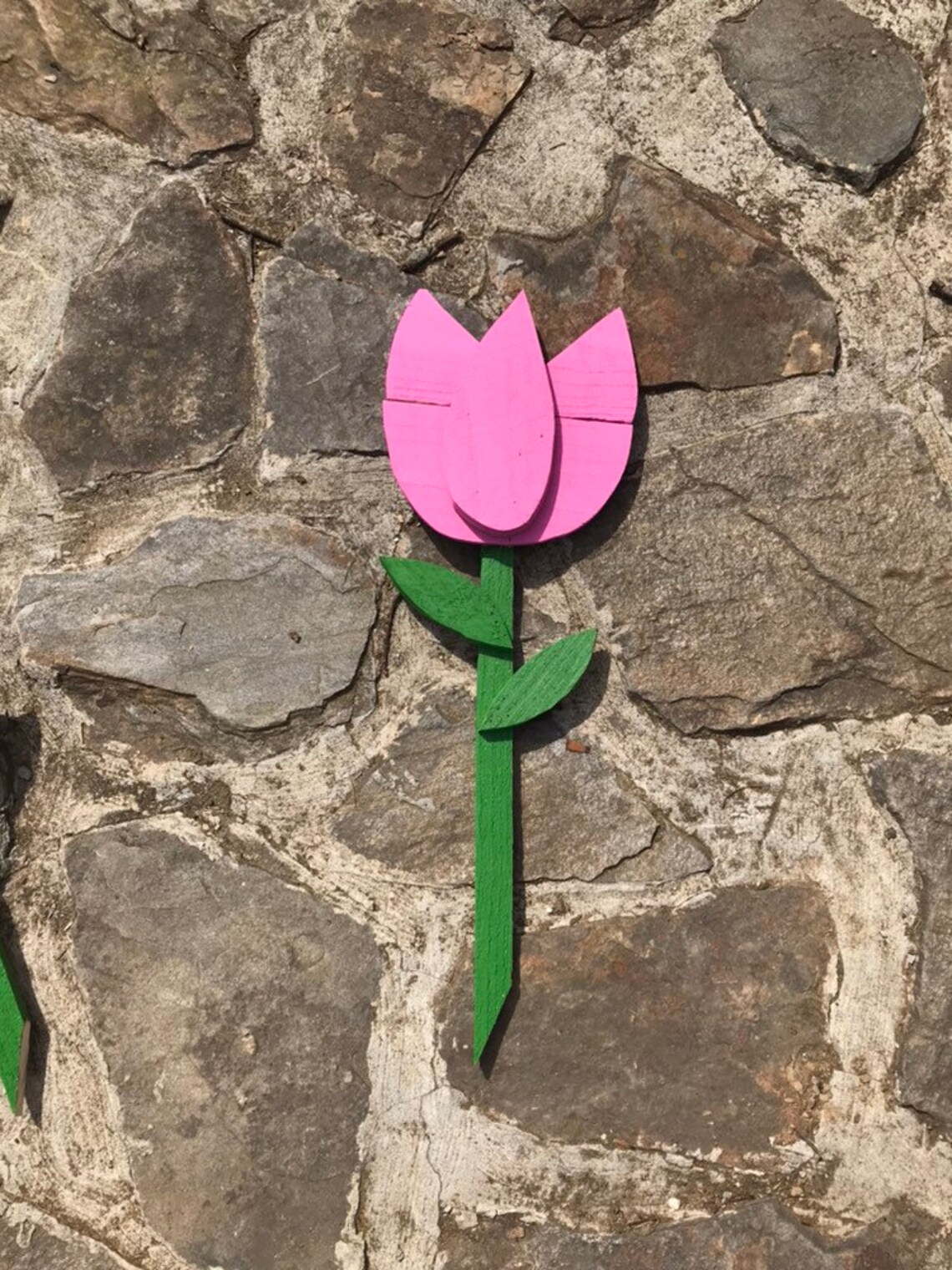 Flower Yard Stakes Spring Yard Stakes Wood Stakes Spring - Etsy