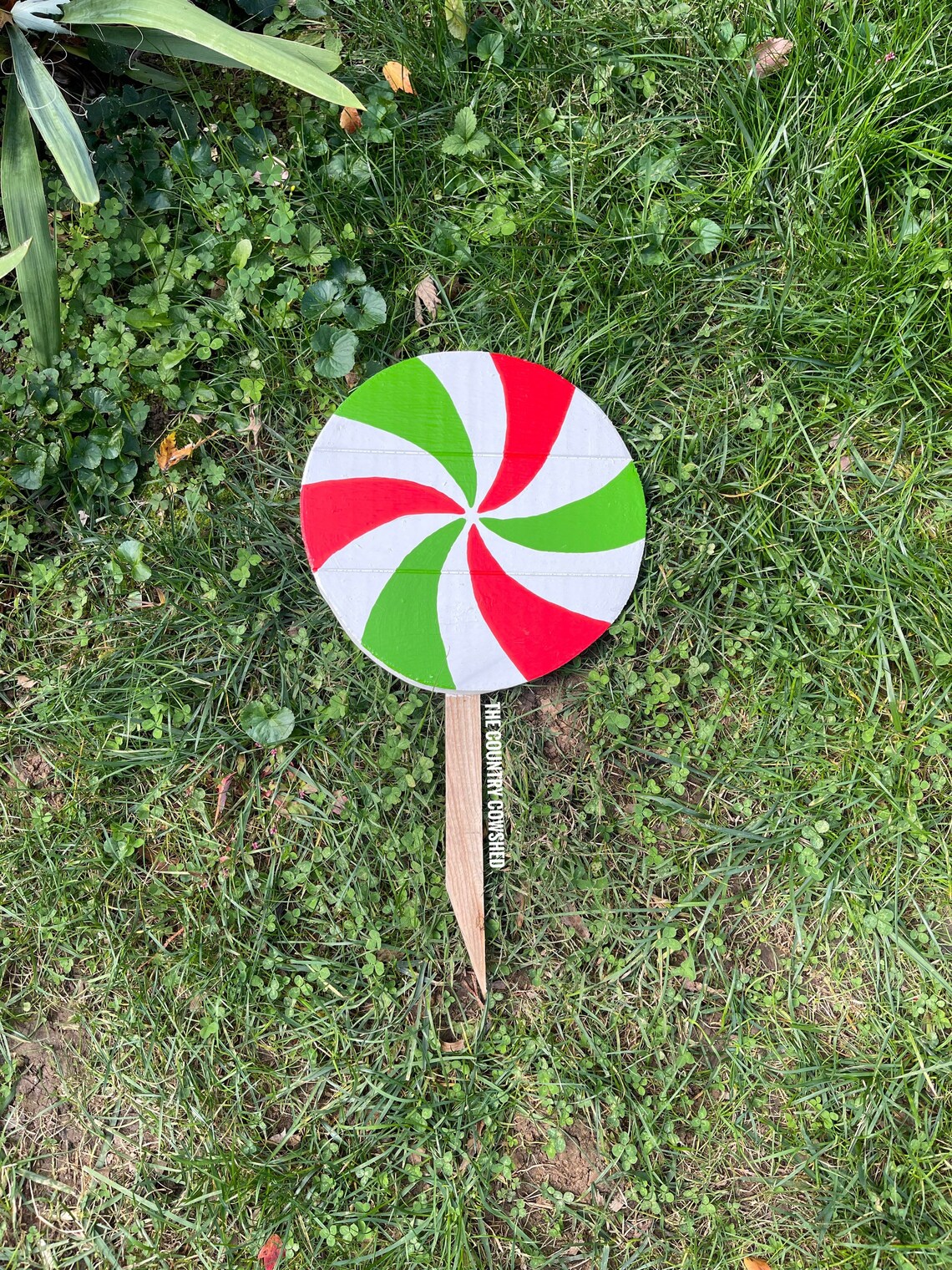 Christmas Yard Stakes, Peppermint Garden Stakes, Reclaimed Wooden ...