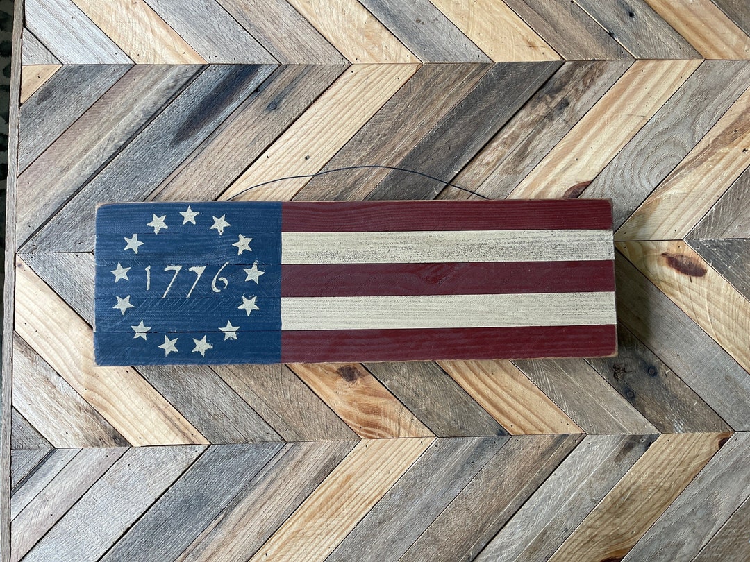 Long American Flag, Wooden American Flag, Rustic Flag, Wooden Flag ...