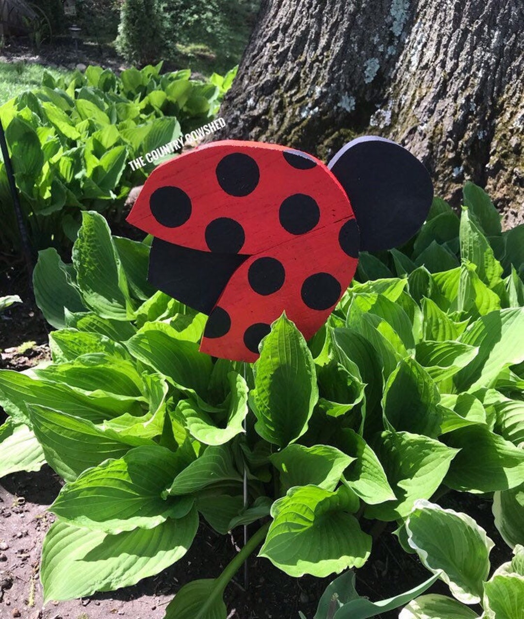 Ladybug Yard Stakes, Spring Yard Stakes, Wood Stakes, Spring Outdoor ...