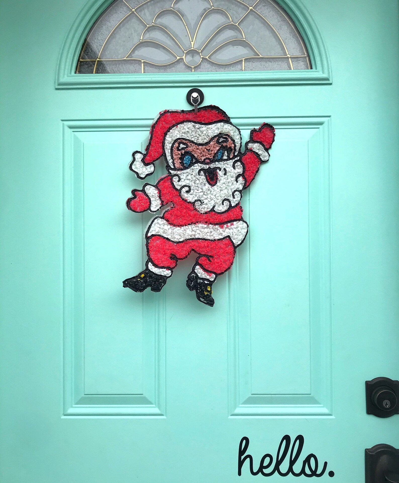 Small Vintage Santa Popcorn, Vintage Door Decorations, Popcorn Santa ...