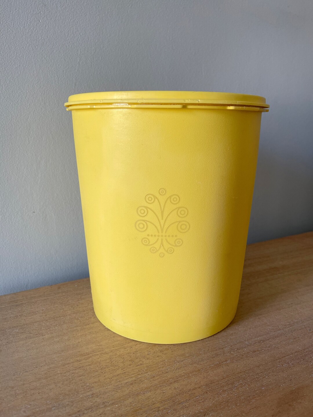 Vintage Tupperware Canister, Yellow Tupperware, Large Yellow Stacking ...