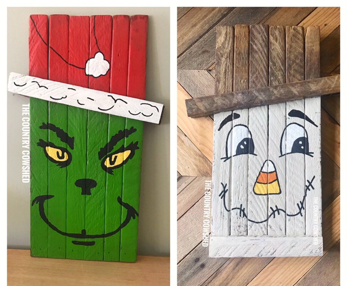 Grinch Yard Art, Halloween Yard Art, Reversible Fall Winter Decor, Fall ...