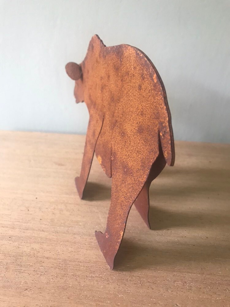 Rusty Bear, Bear Decor, Medium Rusty Metal Bear, Bear Lover Gift ...