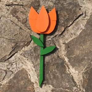 Flower Yard Stakes, Spring Yard Stakes, Wood Stakes, Spring Outdoor ...