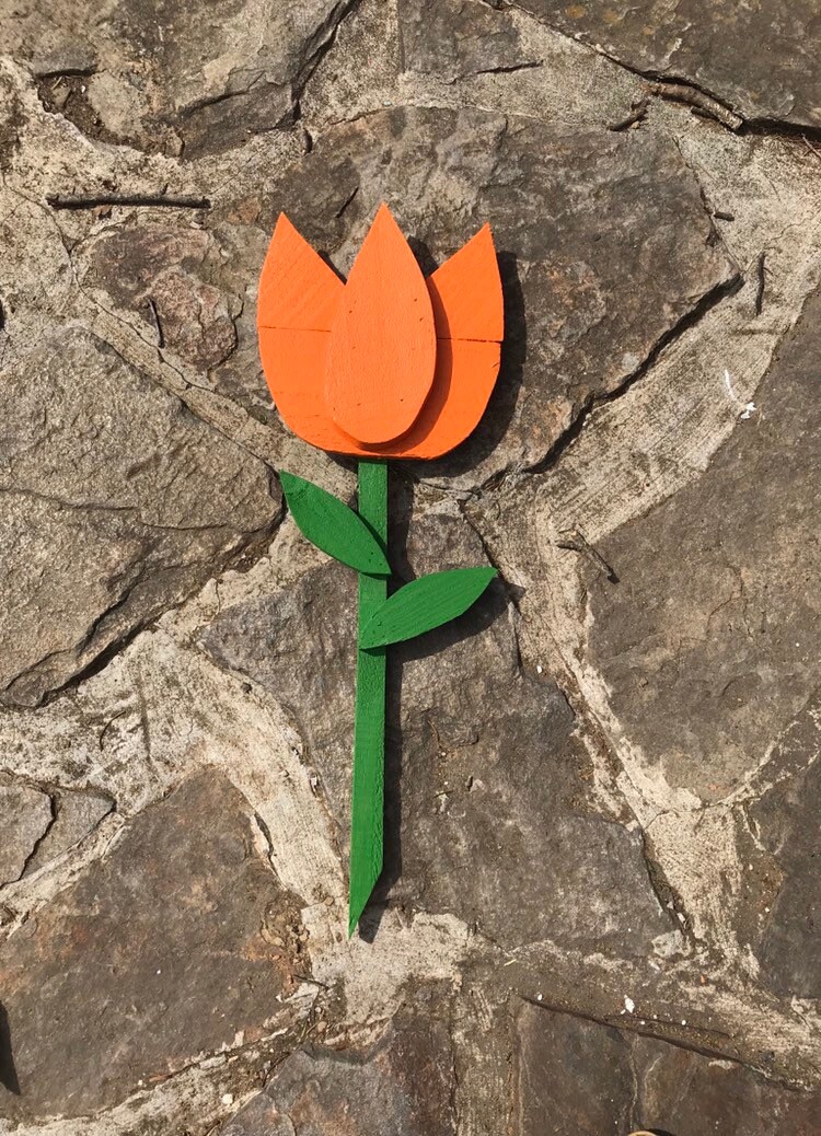 Flower Yard Stakes Spring Yard Stakes Wood Stakes Spring - Etsy