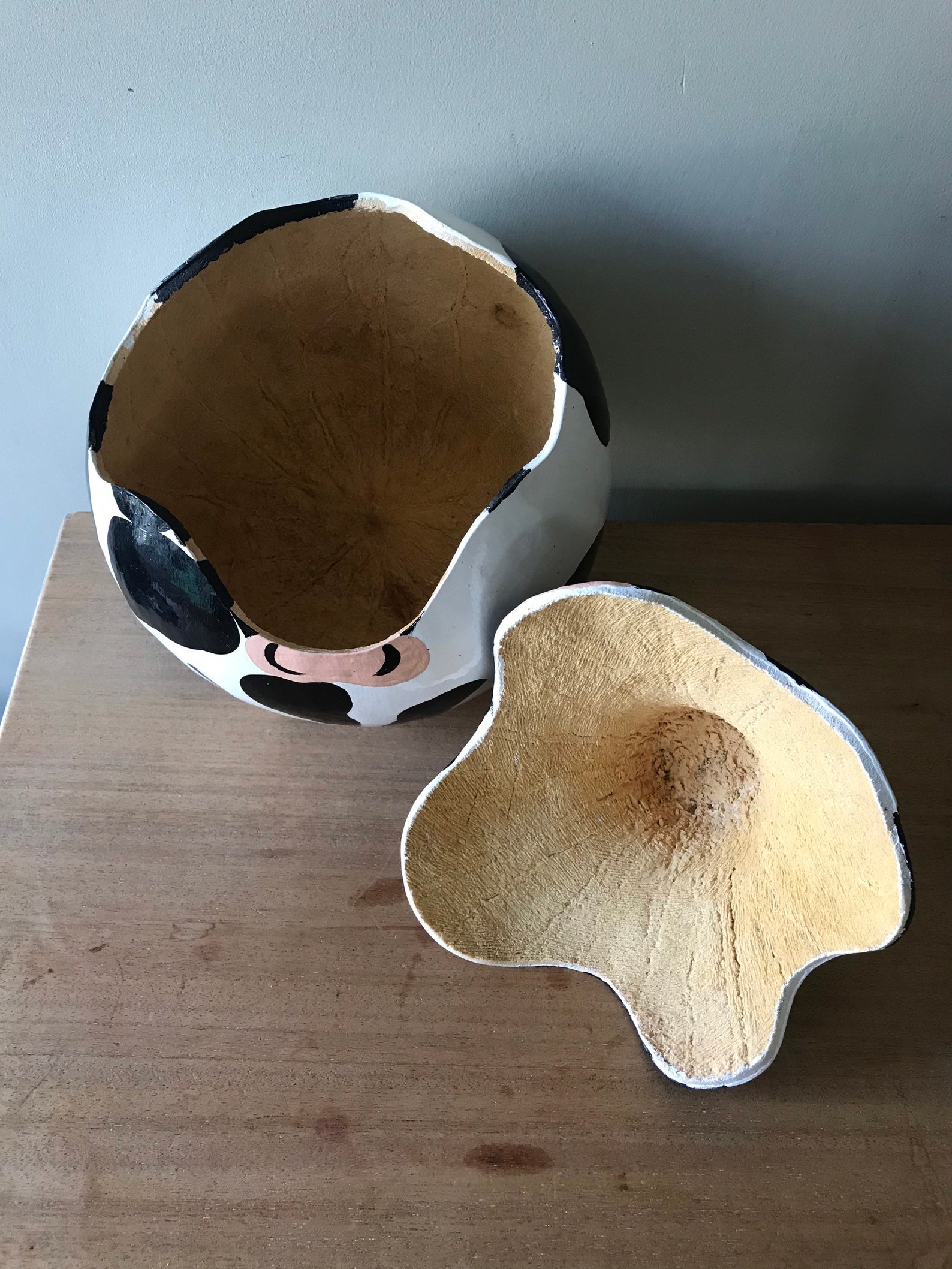 Hand-painted Cow Gourd Vintage Cow Gourd Unique Cow - Etsy