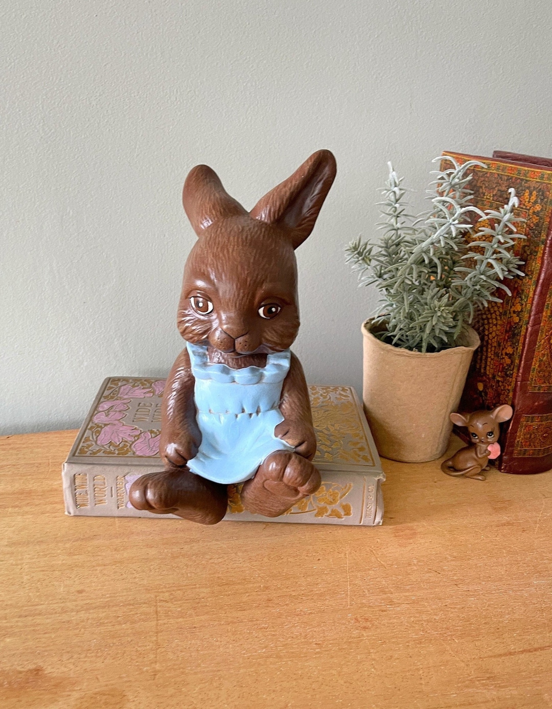 Vintage Bunny Shelf-sitter, Vintage Ceramic Shelf Sitter, Easter Shelf ...