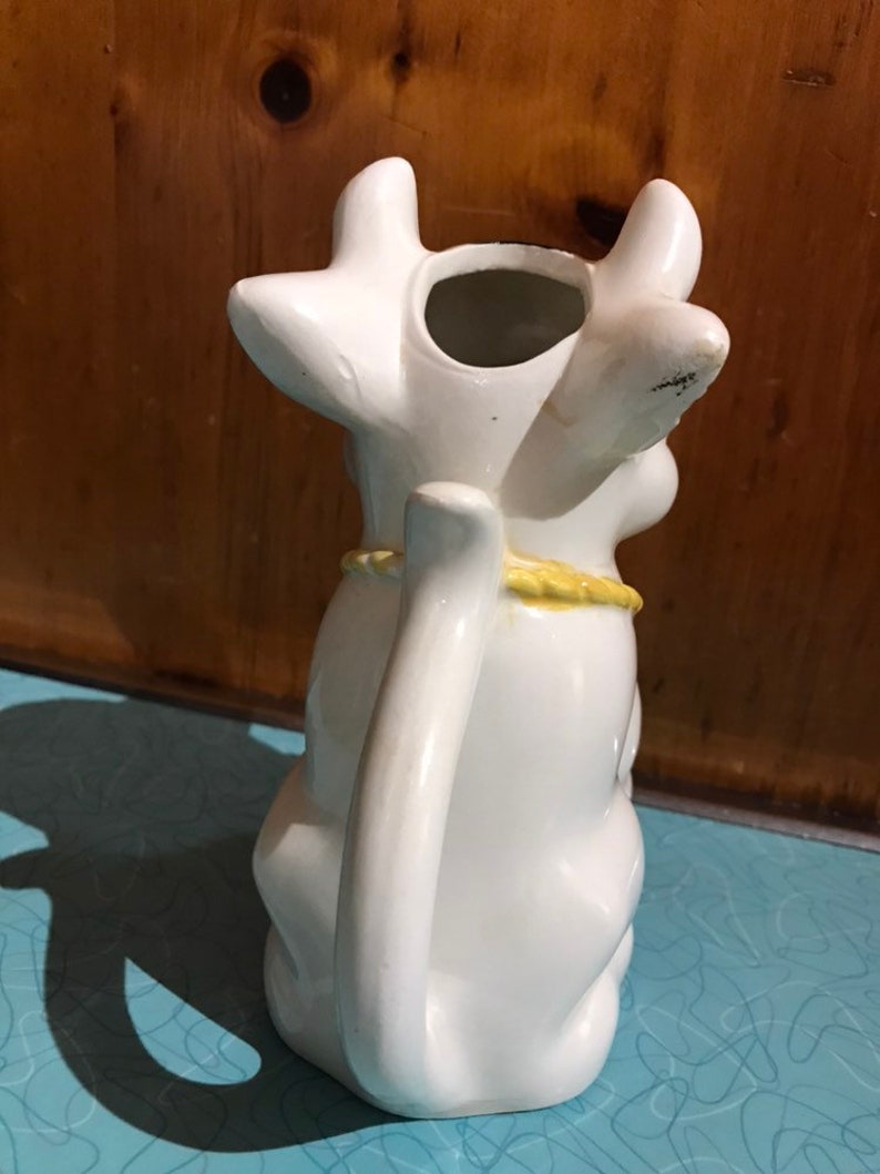 Vintage bull pitcher White cow creamer ceramic cow pitcher | Etsy