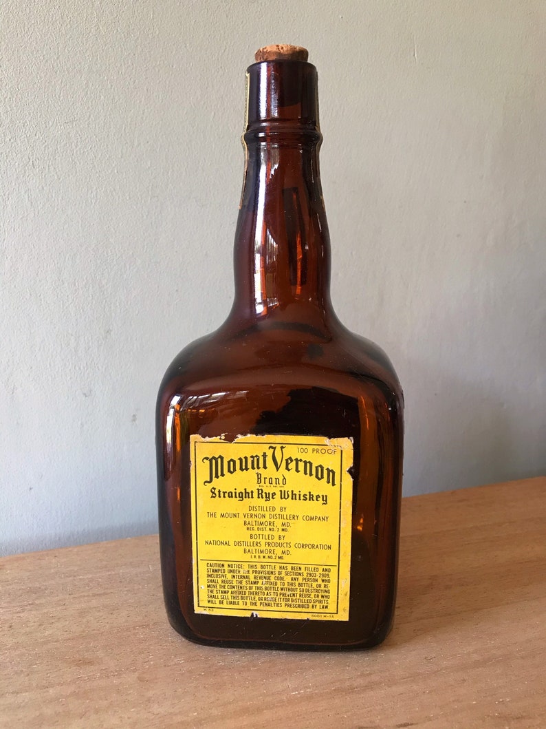 Mount Vernon Whiskey Bottle Vintage Whiskey Bottle Vintage | Etsy