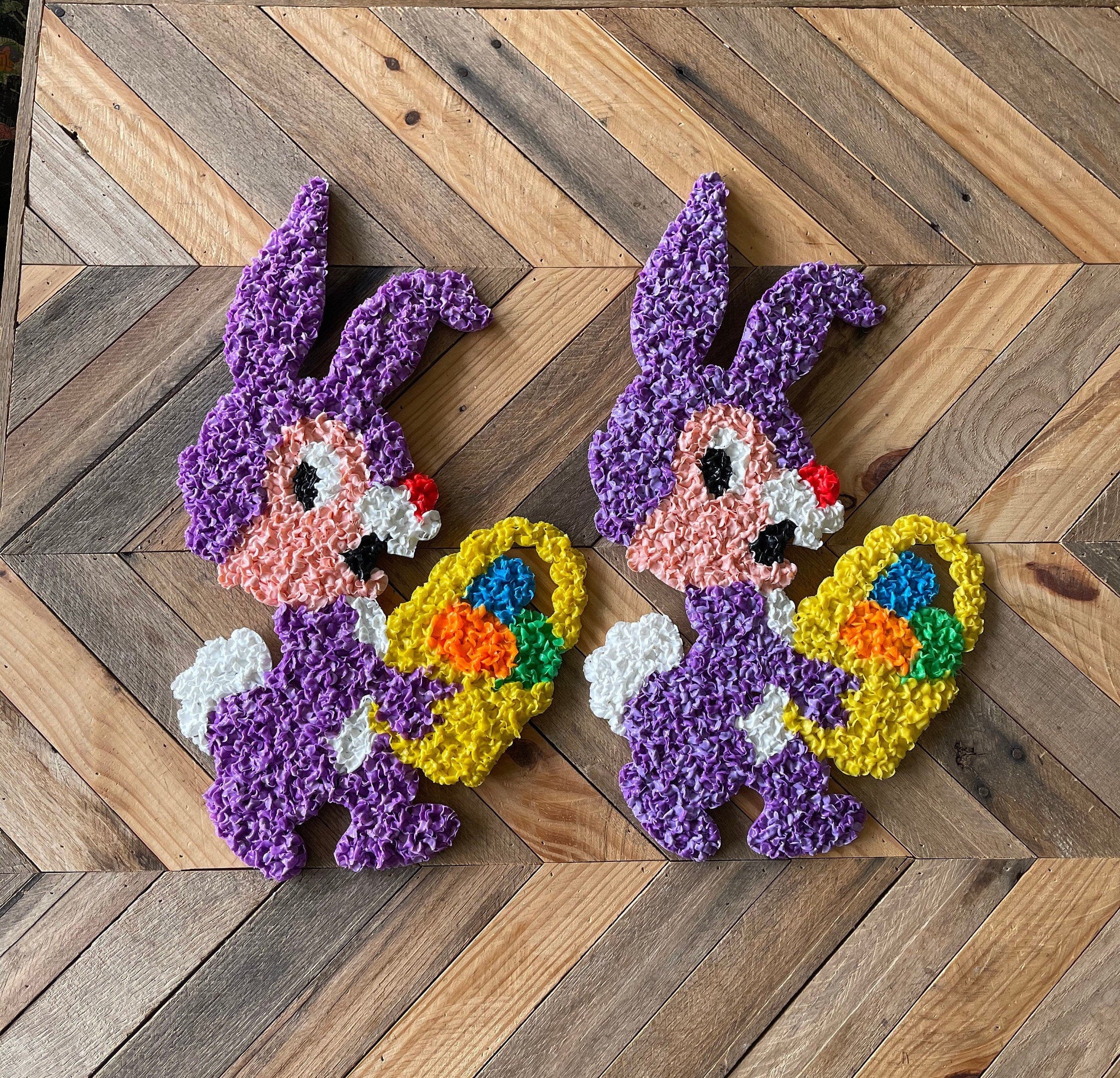 Purple Bunny Vintage popcorn bunny vintage door decoration | Etsy