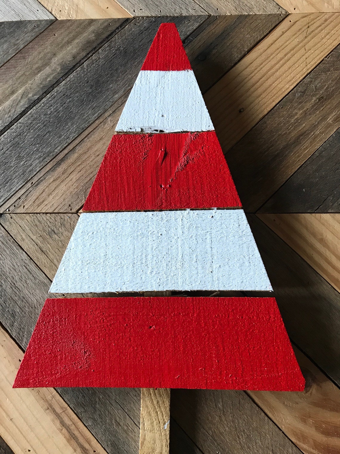 Candy Cane Tree Yard Stakes, Reclaimed Pallet Wood Stakes, Winter ...