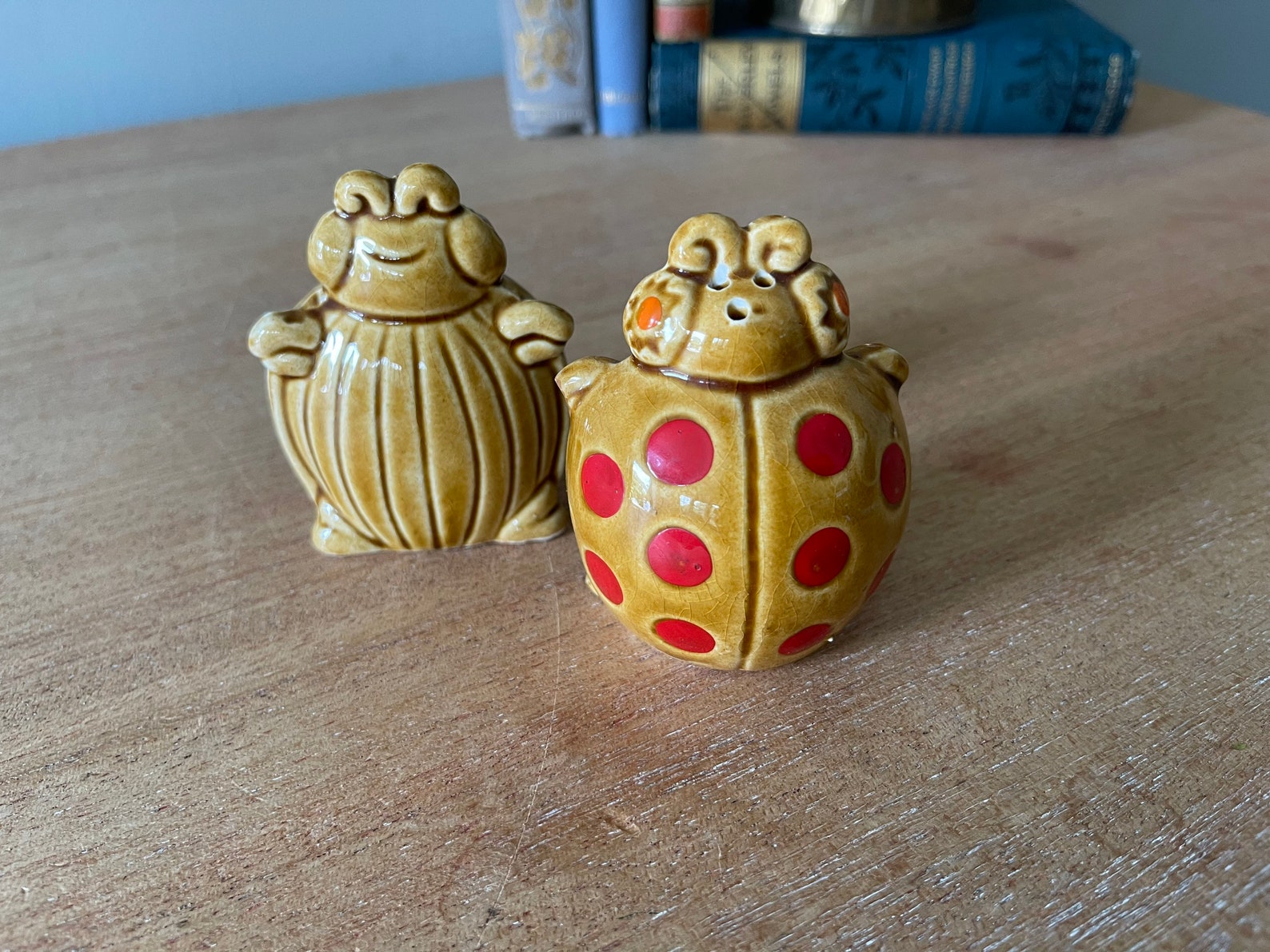 Vintage Lady Bug Salt & Pepper Shakers Ceramic Lady Bugs - Etsy