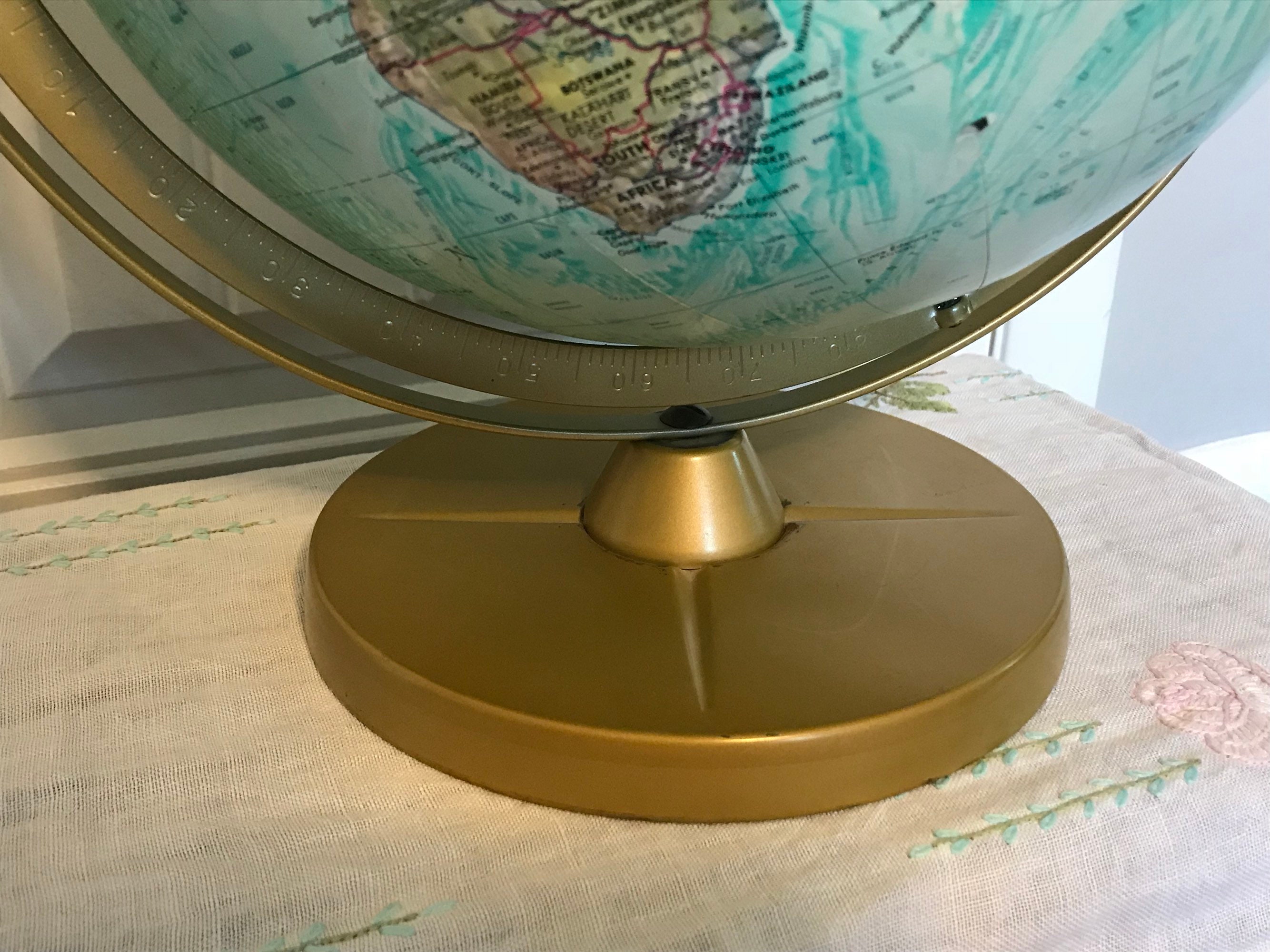 Vintage Blue Globe, Replogle World Ocean Globe, 12 Inch Globe | World ...