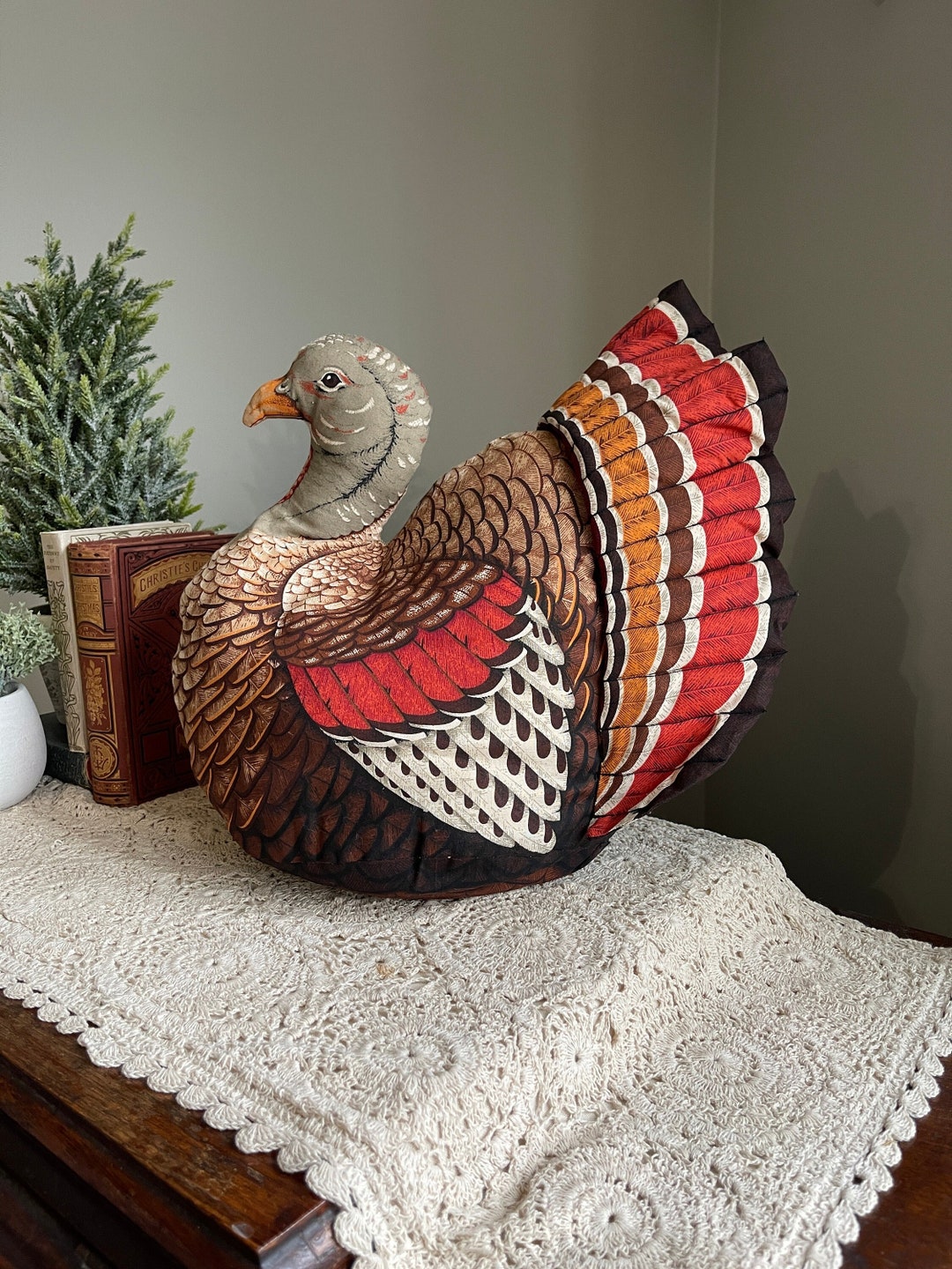 Vintage Turkey, Vintage Stuffed Turkey Pillow, Vintage Thanksgiving ...