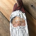 Hand Painted Santa Ornament, Santa Bark Ornament, Wooden Santa Ornament ...