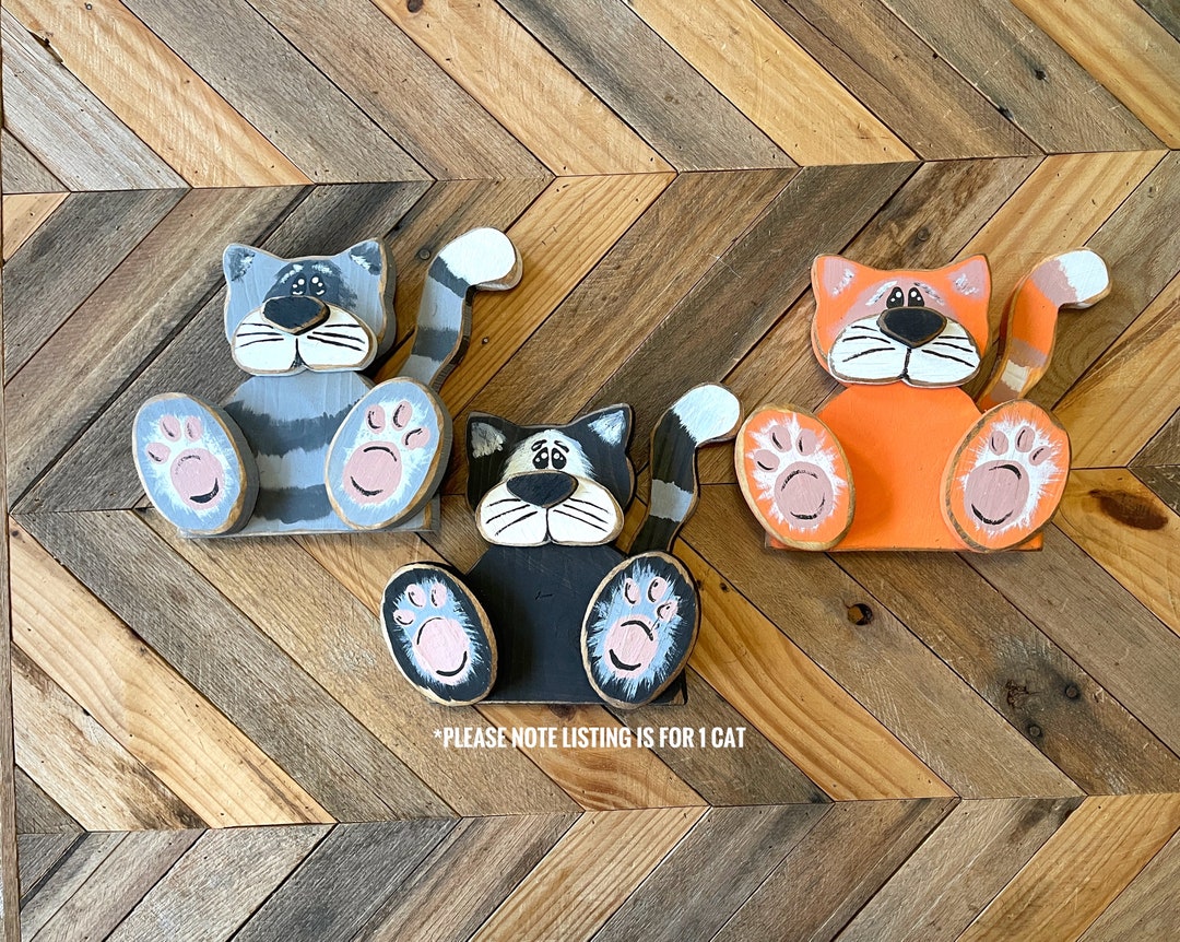 Cat Yard Art, Cat Yard Decor, Wooden Cat, Cat Outdoor Decorations, Cat ...
