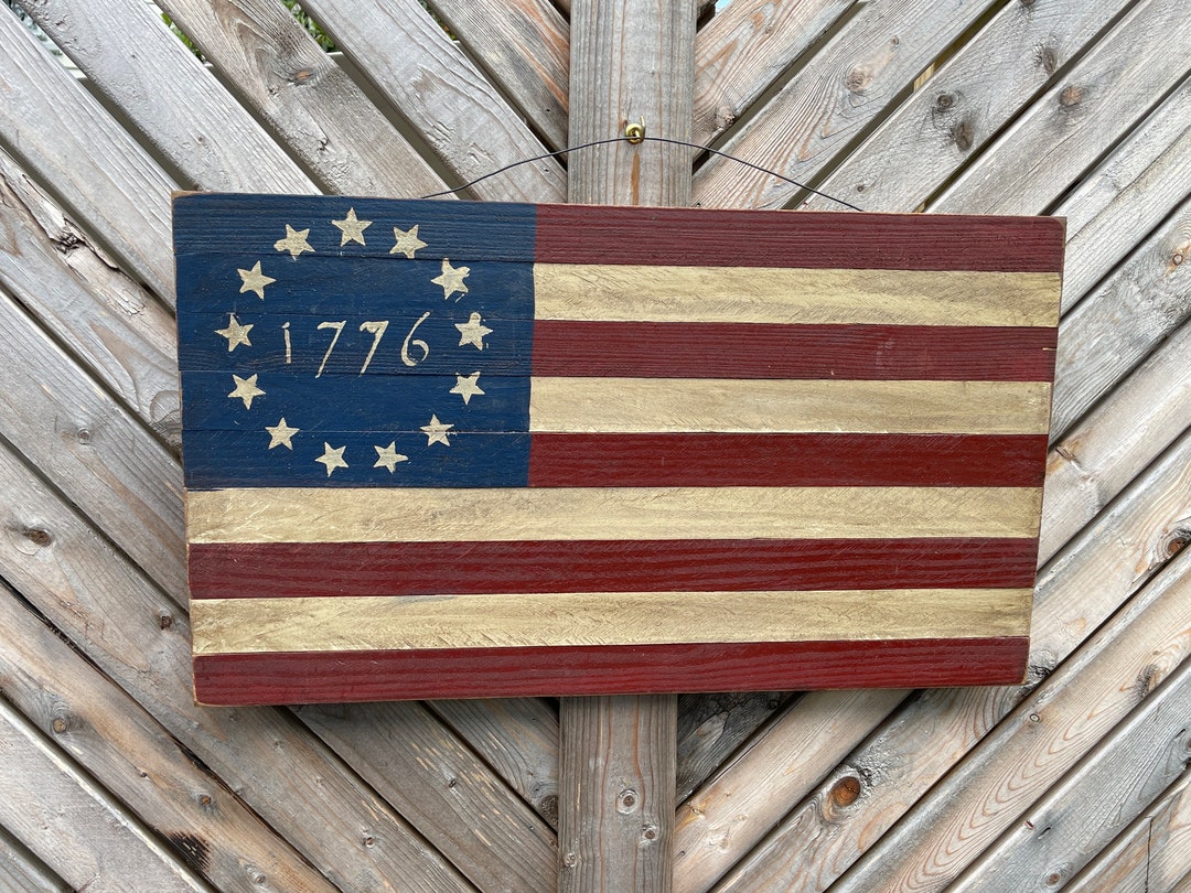Large Wooden American Flag, Rustic Flag, Wooden Flag, Betsy Ross Flag ...