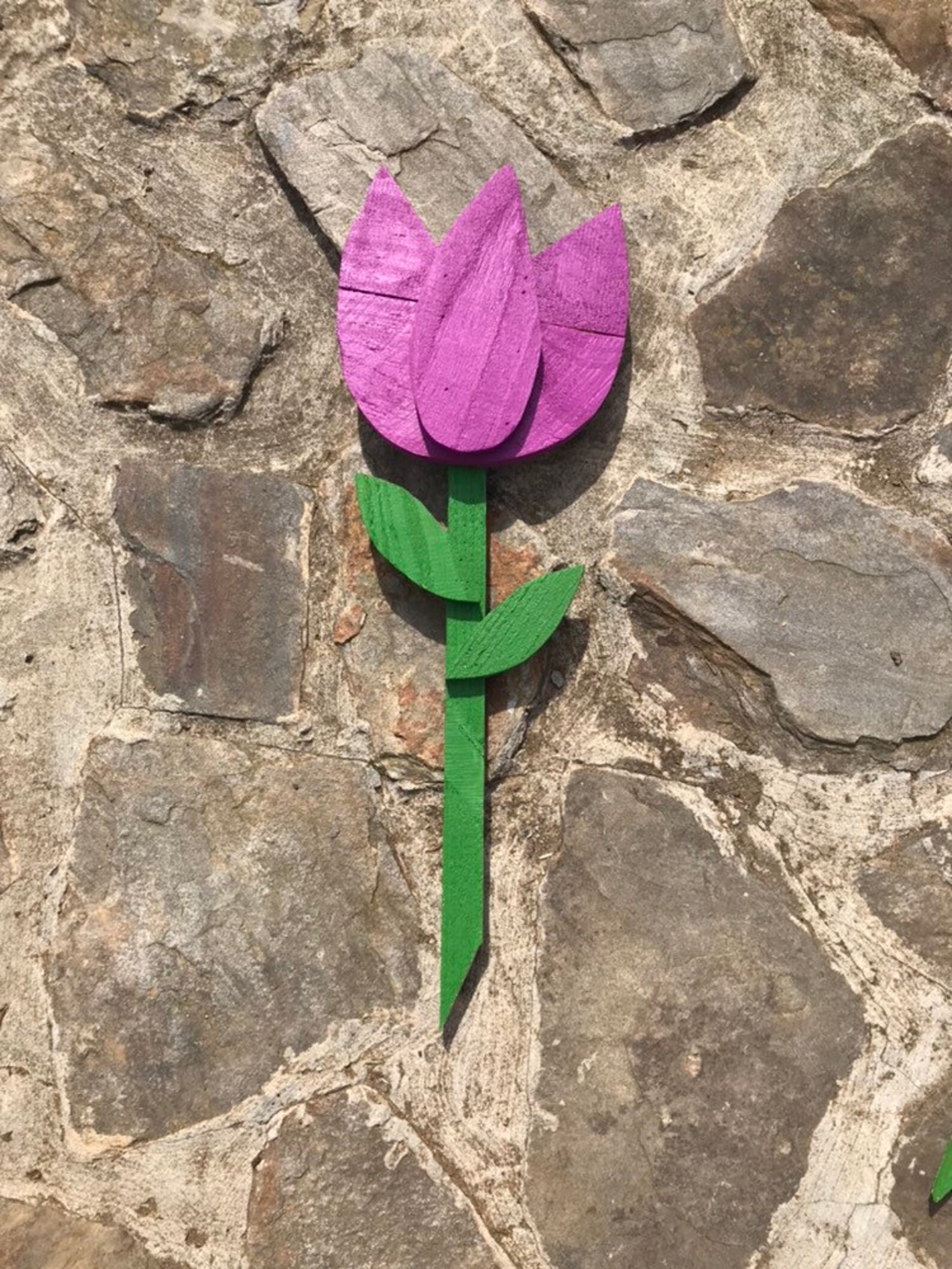 Flower Yard Stakes Spring Yard Stakes Wood Stakes Spring - Etsy