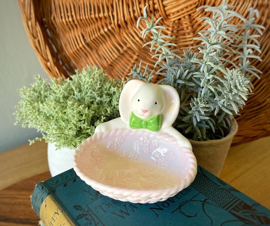 Vintage Bunny Trinket, Bunny Soap Dish, Vintage Easter Decoration ...