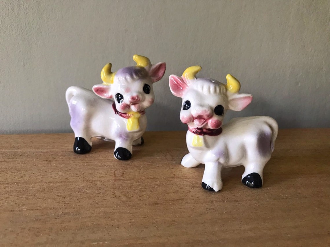 Vintage Purple Cow Creamer Ceramic Creamer Set Farmhouse | Etsy