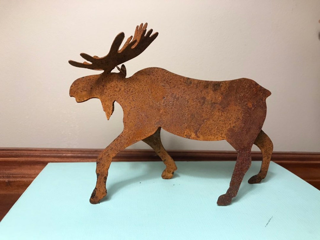 Rusty Moose, Moose Decor, Small Rusty Metal Moose, Moose Lover Gift ...