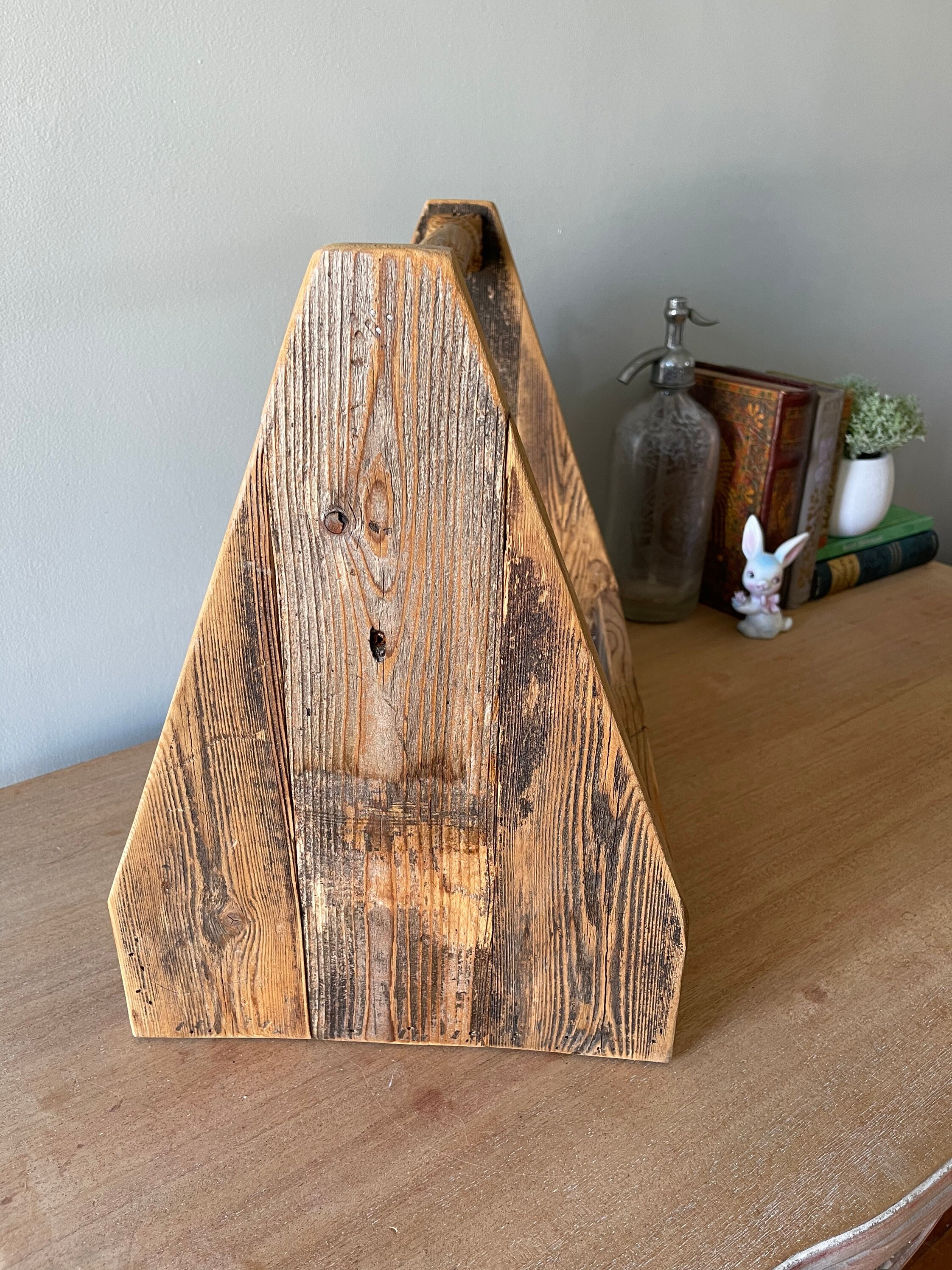 Reclaimed Wooden Tote, Farmhouse Tote, Succulent Planter, Primitive ...