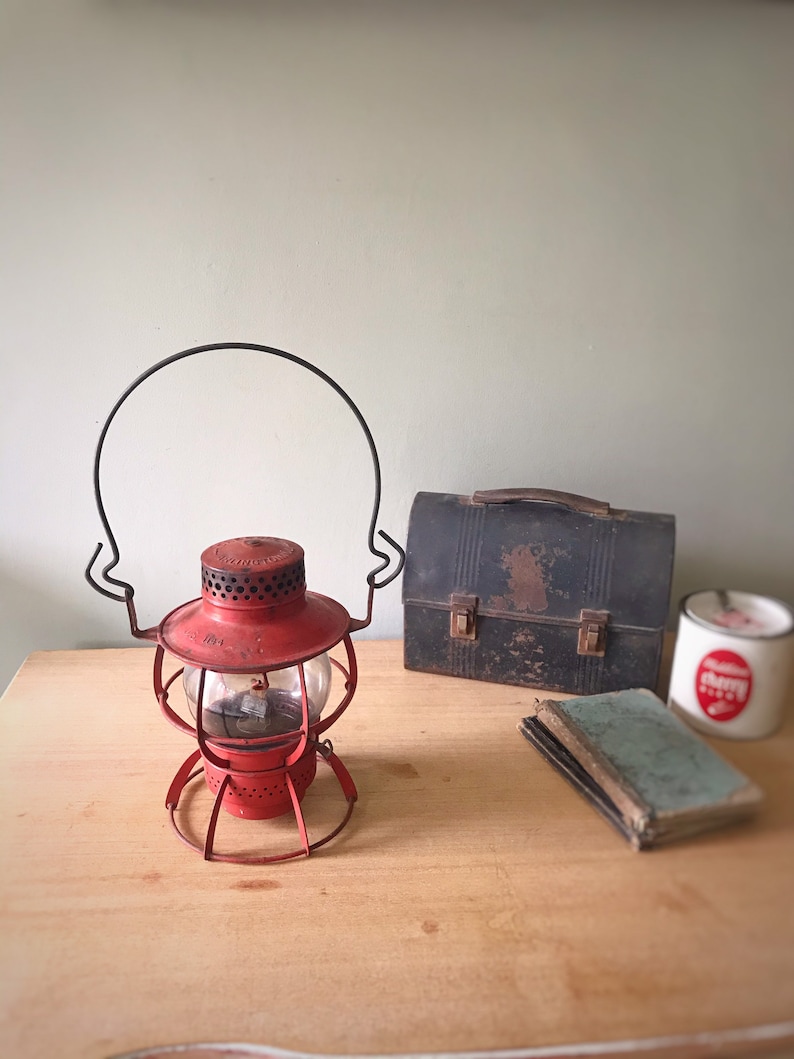Antique Lantern Dressel Railroad Lantern Red Metal Train - Etsy
