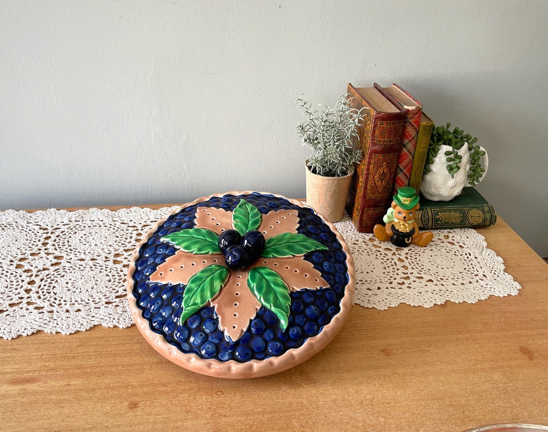 Vintage Blueberry Pie Dish, Vintage Pie Dish With Lid, Southern ...