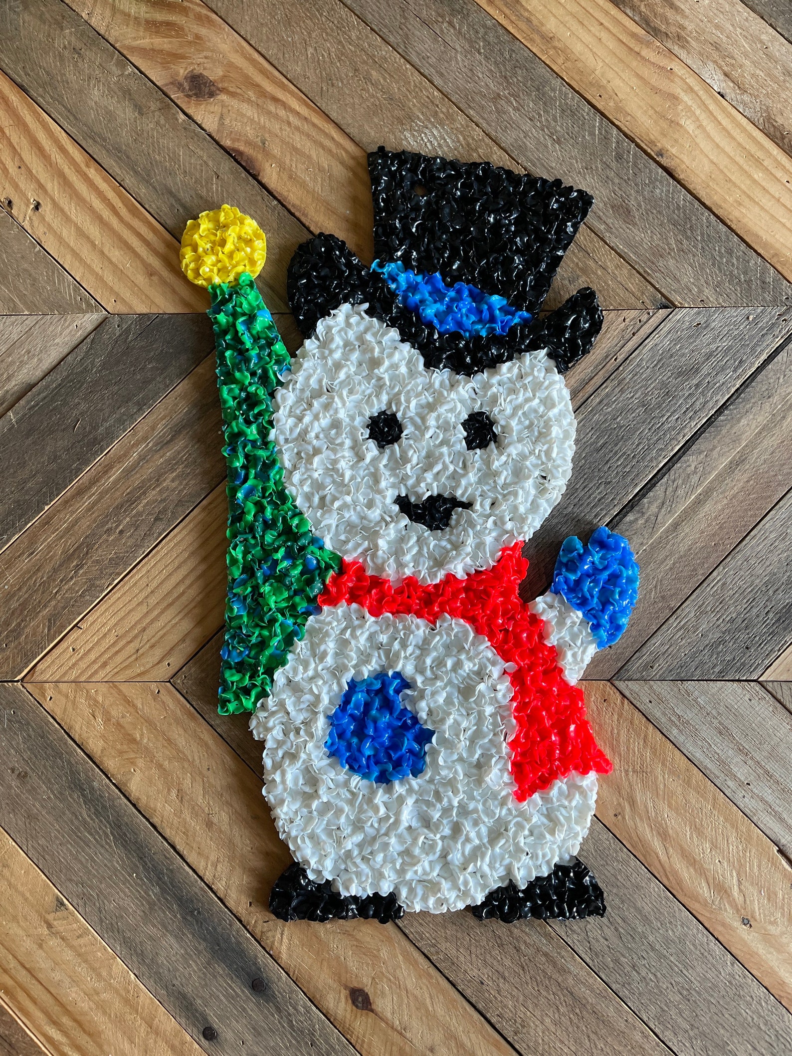 Snowman Popcorn Vintage Melted Plastic Popcorn Vintage Door - Etsy