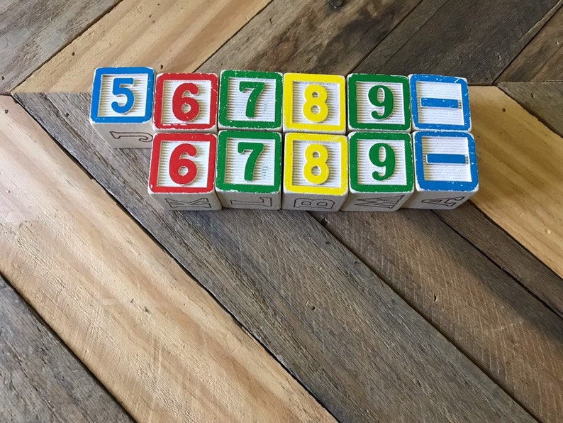 Vintage Blocks Wood Blocks Children Vintage Blocks Nursery - Etsy