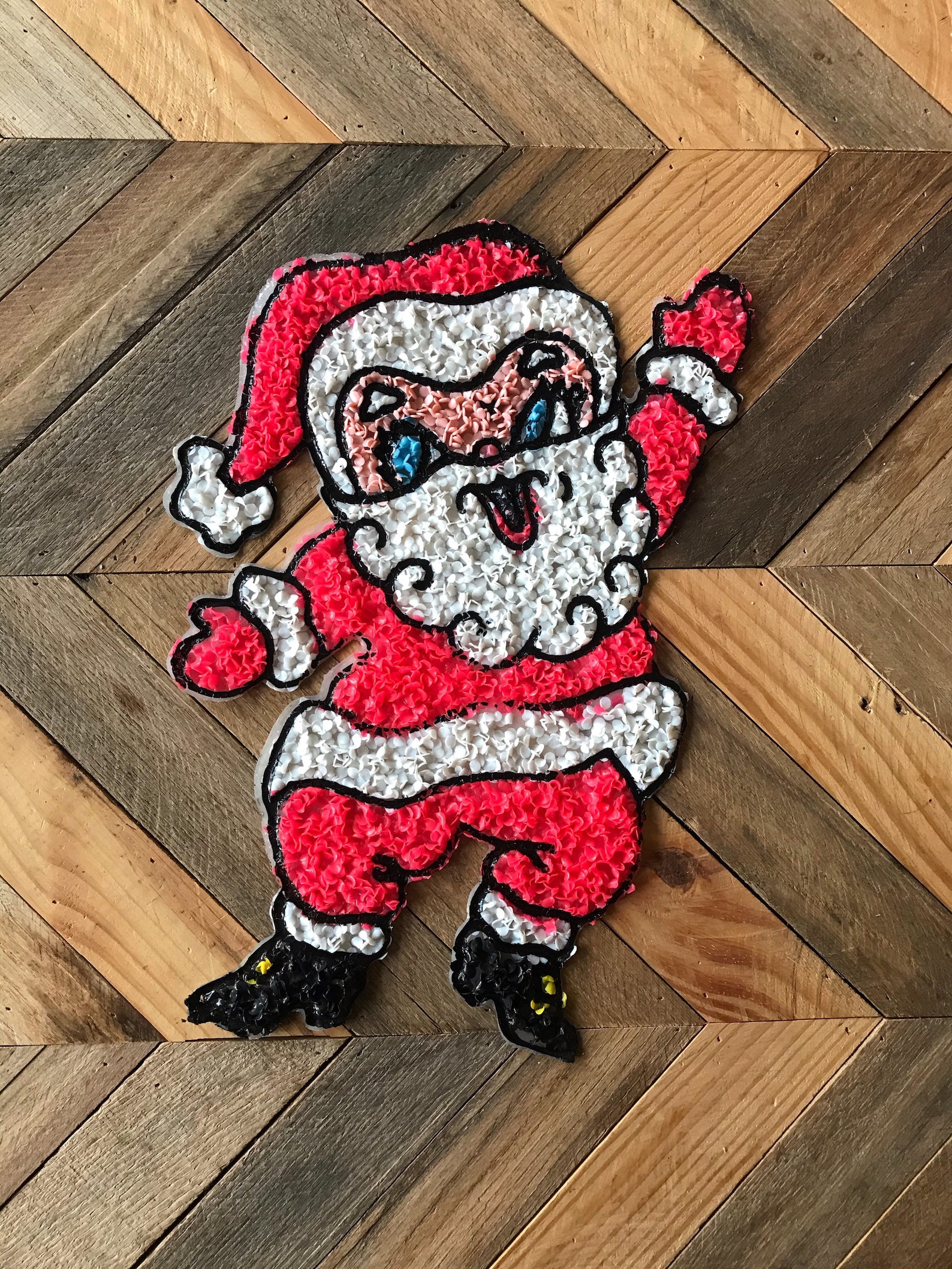 Small Vintage Santa Popcorn, Vintage Door Decorations, Popcorn Santa ...