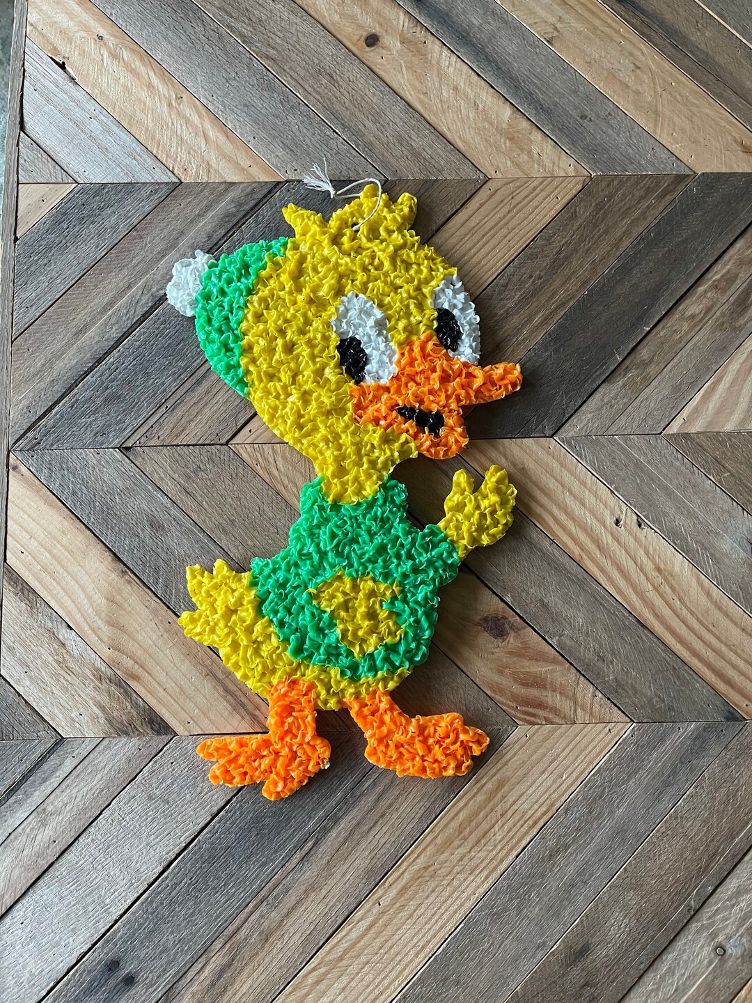 Popcorn Duck With Green Shirt, Vintage Door Decorations, Popcorn Duck ...