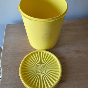 Vintage Tupperware Canister, Yellow Tupperware, Large Yellow Stacking ...