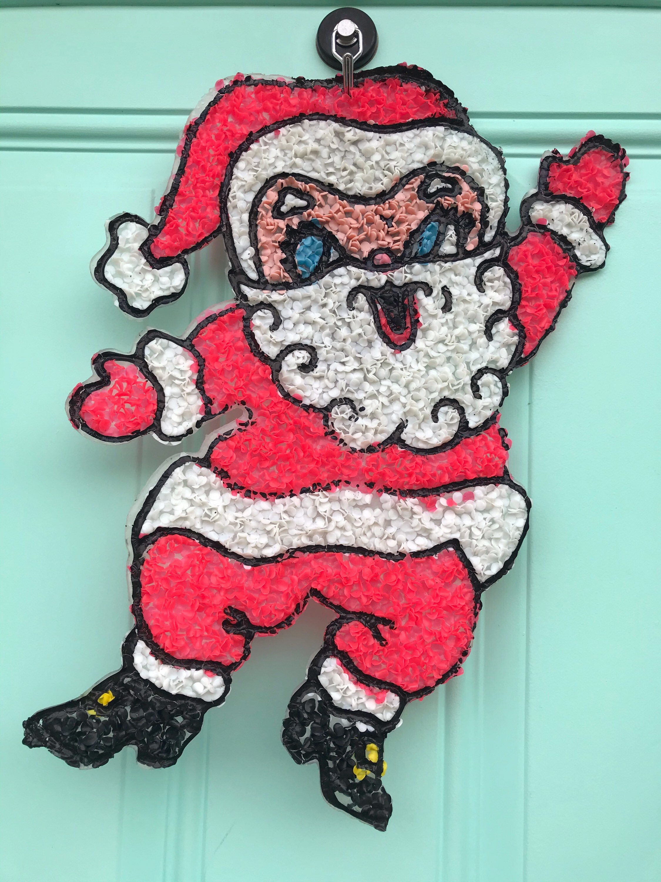 Small Vintage Santa Popcorn, Vintage Door Decorations, Popcorn Santa ...