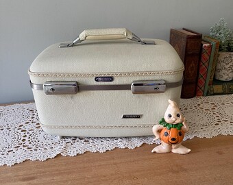 Cream Train Case, off White Travel Case, Retro Train Case, Gift for ...