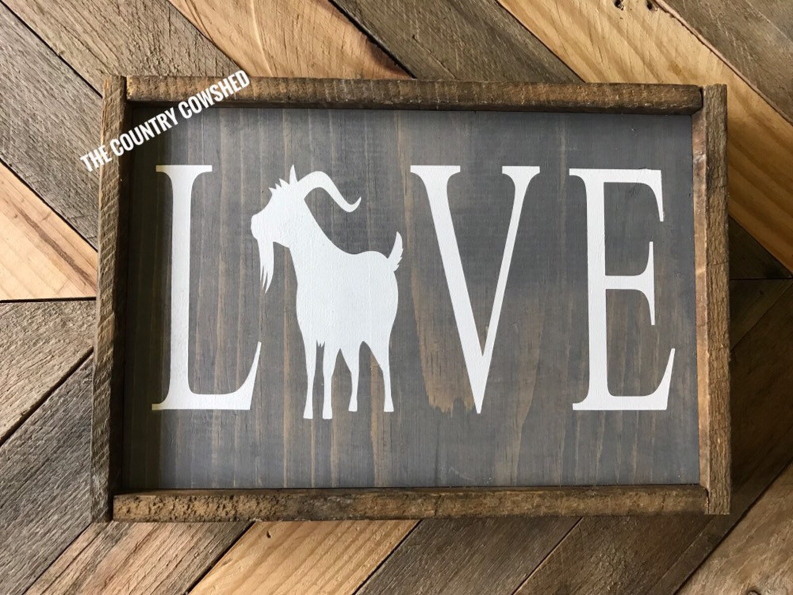 Love Goat Wooden Sign, Farmhouse Animal Art, Handcrafted Gift - Etsy