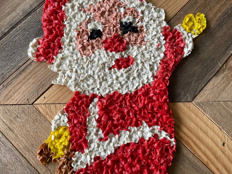 Santa Door Decoration, Melted Plastic Popcorn Wall, Vintage Door ...